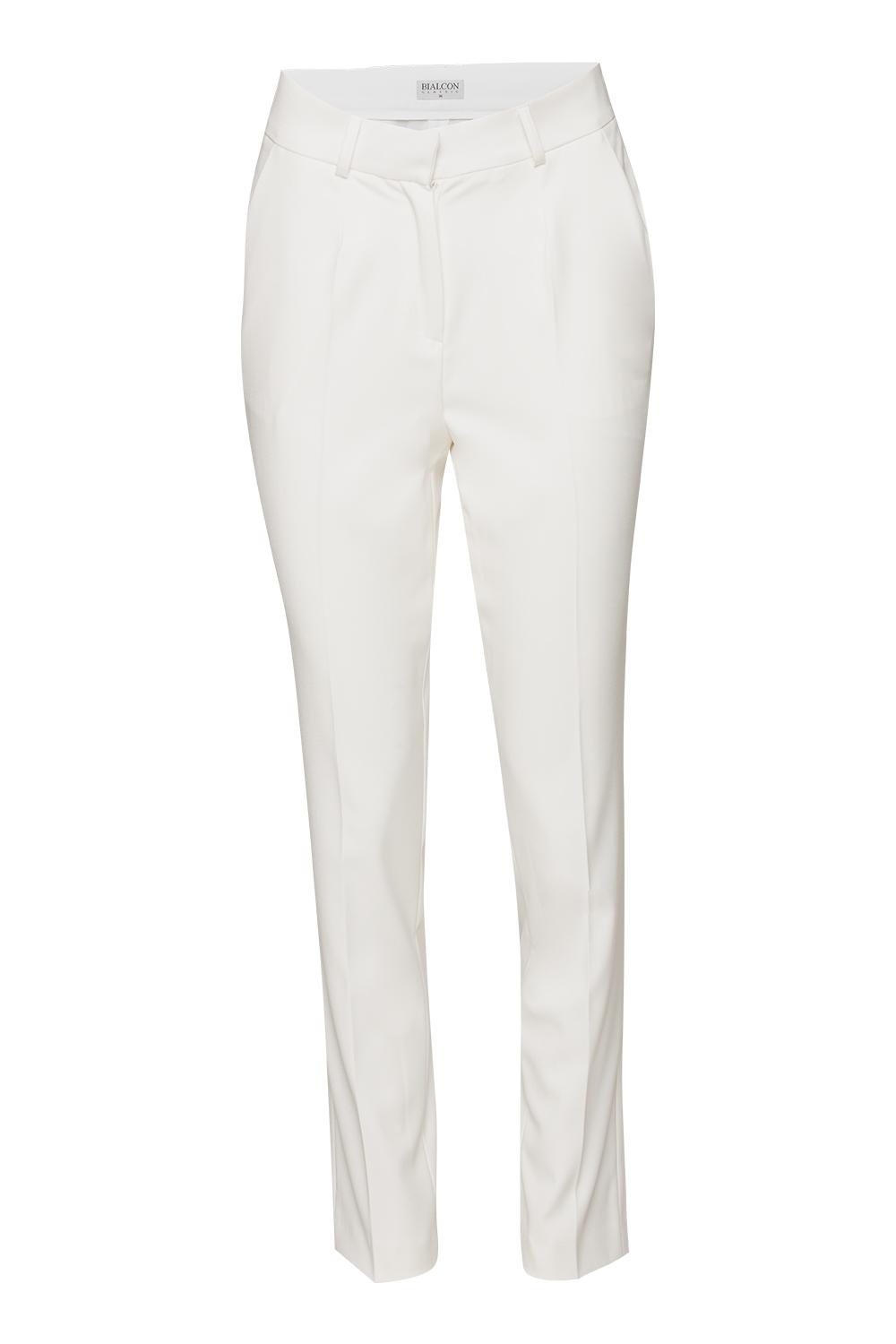 Ołówkowe spodnie w kolorze ecru | Bialcon.pl