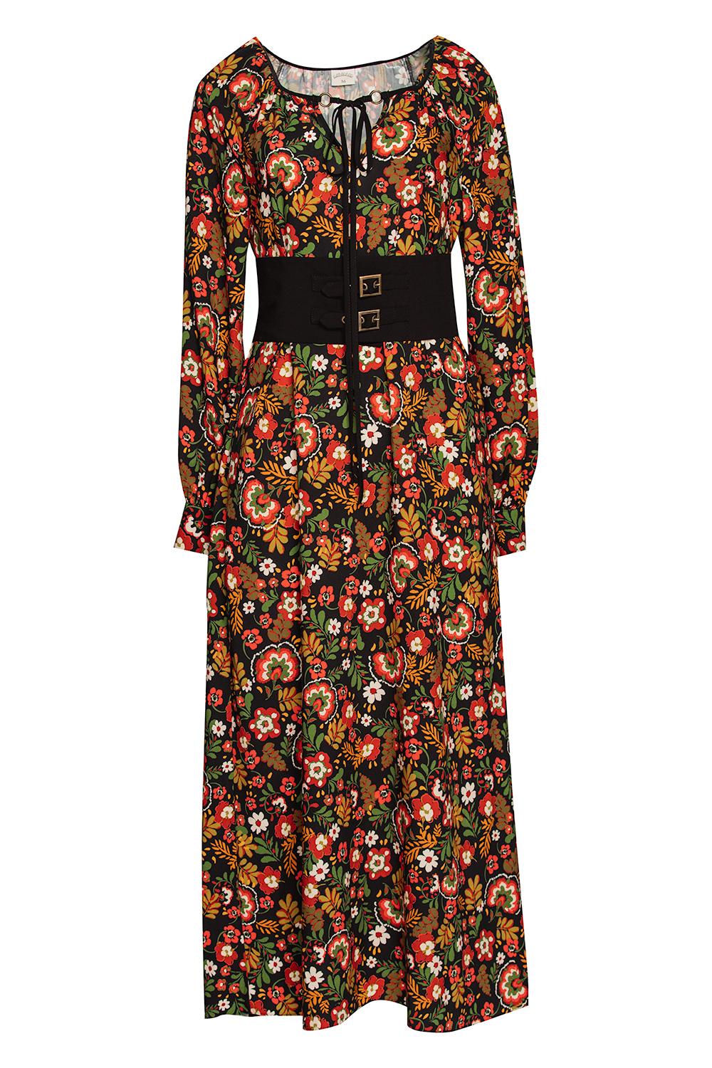 Sukienka boho z szerokim pasem | Bialcon.pl